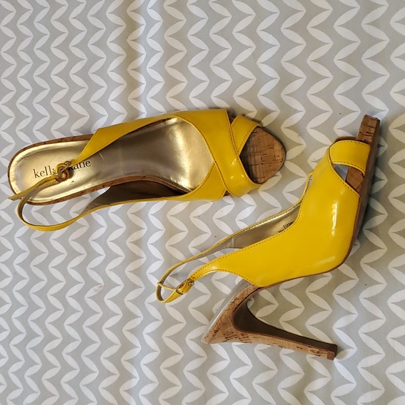 Kelly & Katie | Shoes | Kelly Katie Yellow Patent Slingback Peep Toe ...